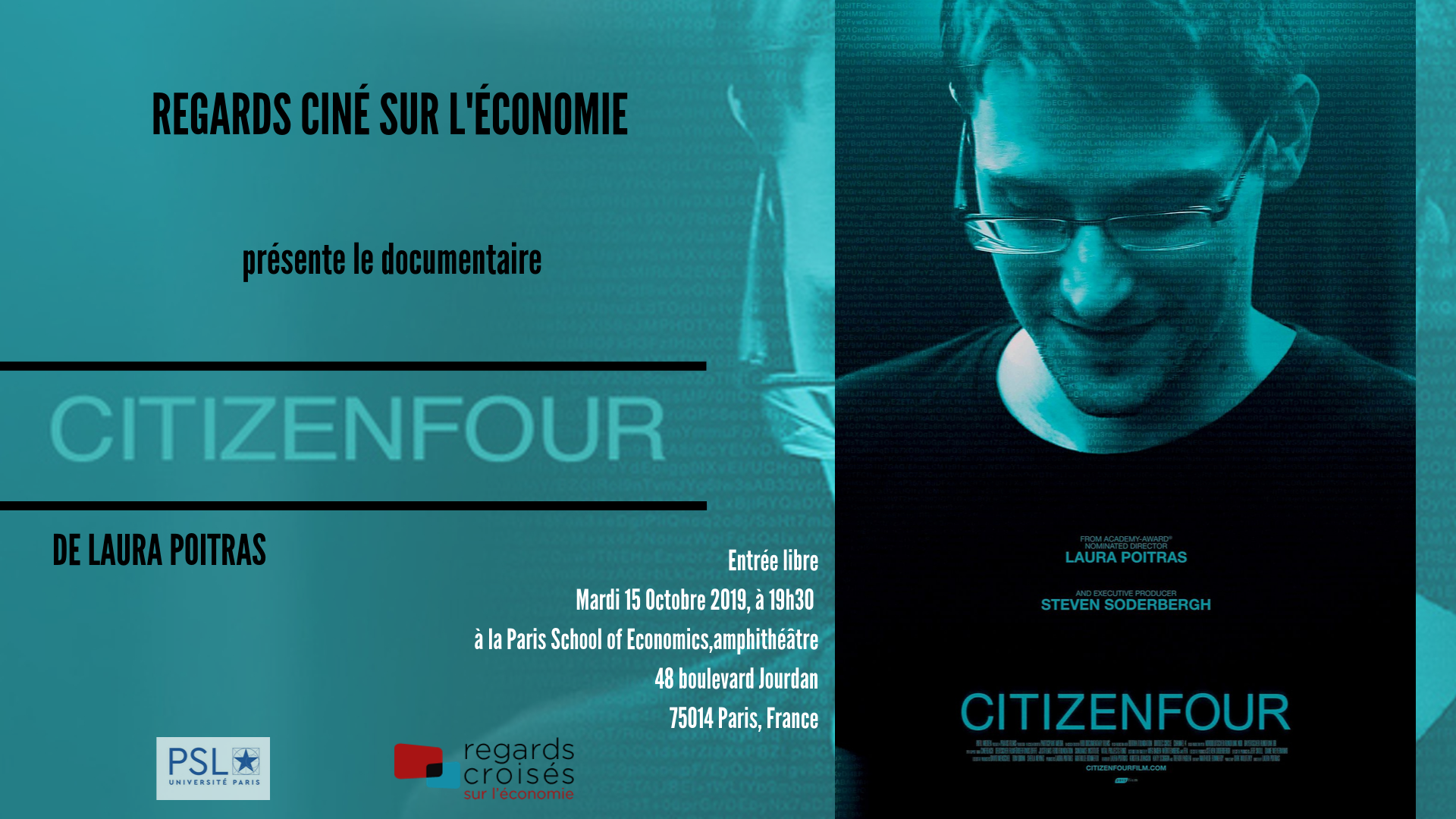Projection gratuite de Citizenfour – Mardi 15 Octobre – Regards Croisés ...